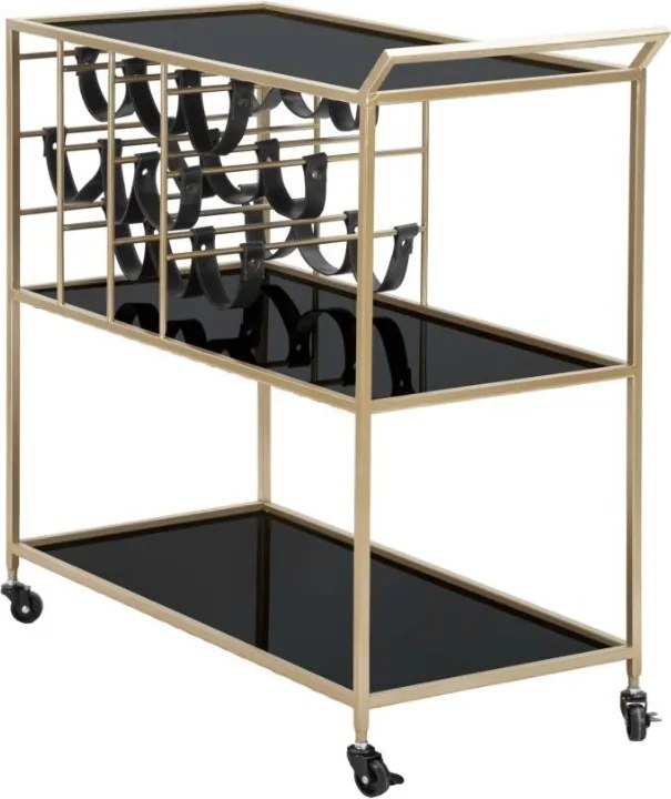 Designový servírovací vozík Acheron 79 cm černý / zlatý
