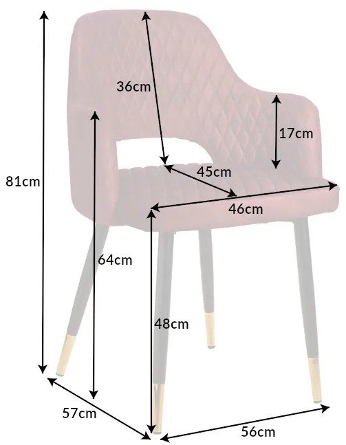 Designová židle Laney červený samet