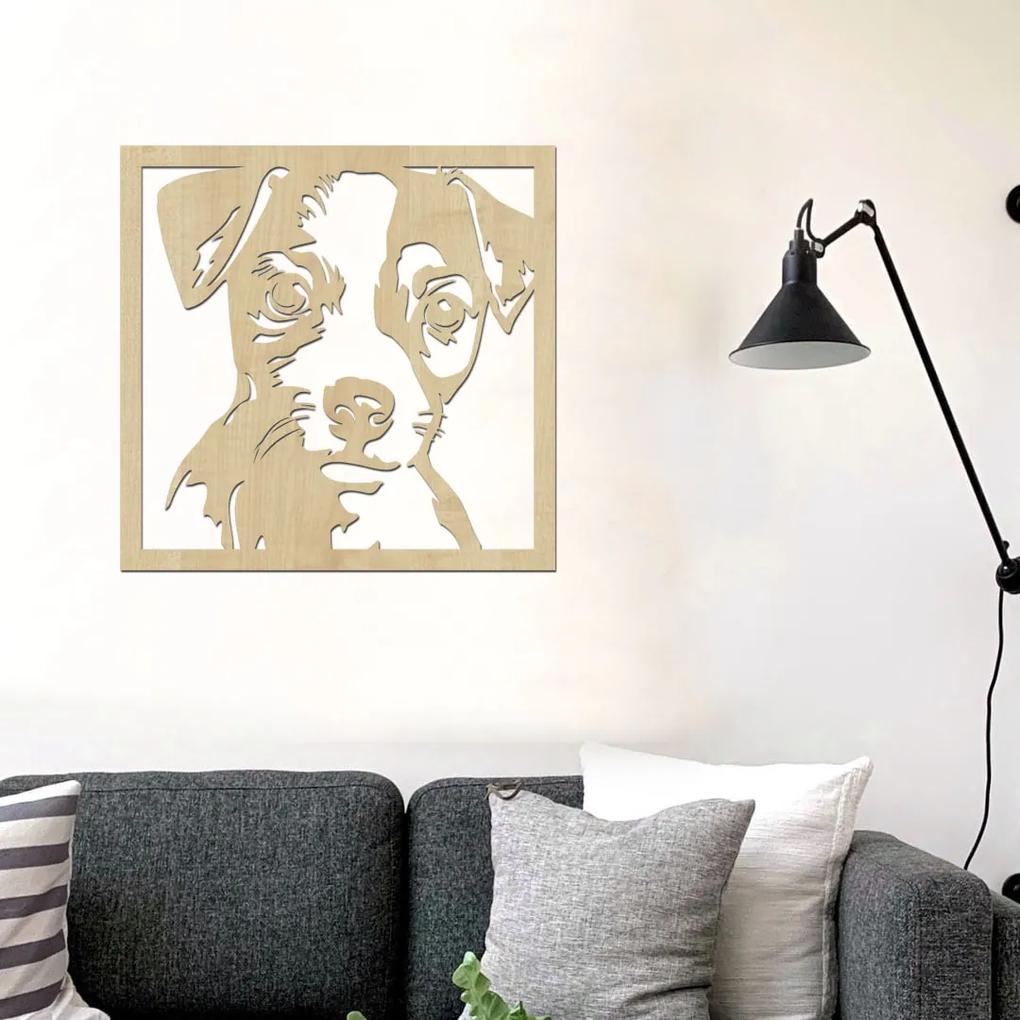 dřevo života Dřevěná dekorace psa Jack Russell teriér Rozměry (cm): 30x30, Barevný vzor: Černá