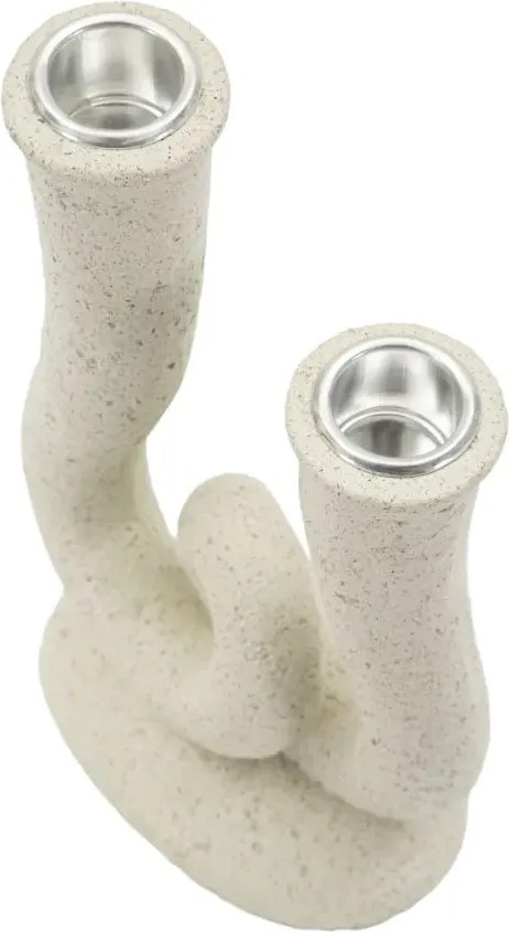 Designový svícen Stons 20 cm krémový