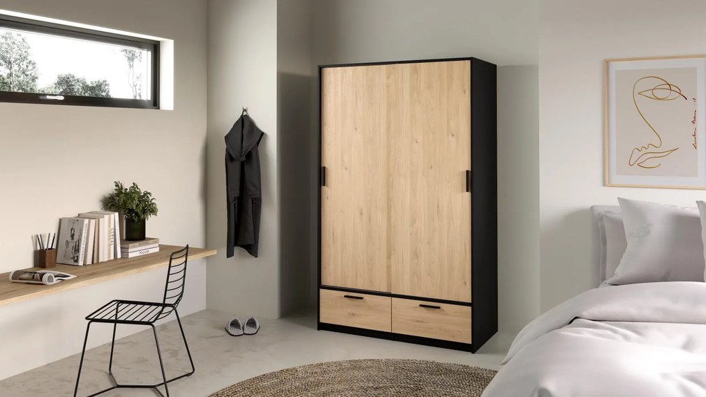 FALCO Skříň Lincoln 324 černý mat/jackson hickory