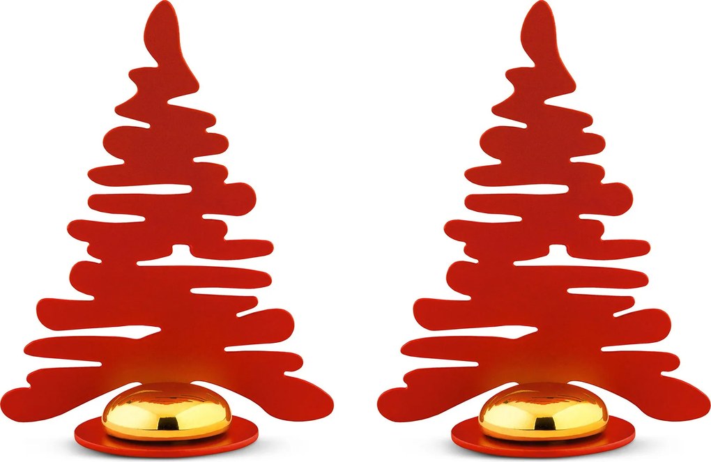 Dekorace vánoční Bark vánoční stromky červené 2 ks