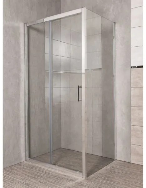 Novoterm Obdélníkový sprchový kout NV-Zoom 100x80 chrom/transparent - bez vaničky