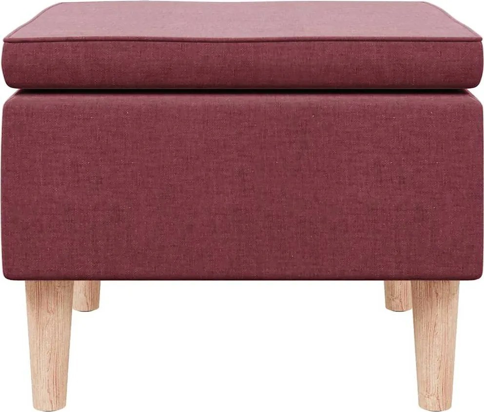 Stolička s dřevěnými nohami vínová textil 329449
