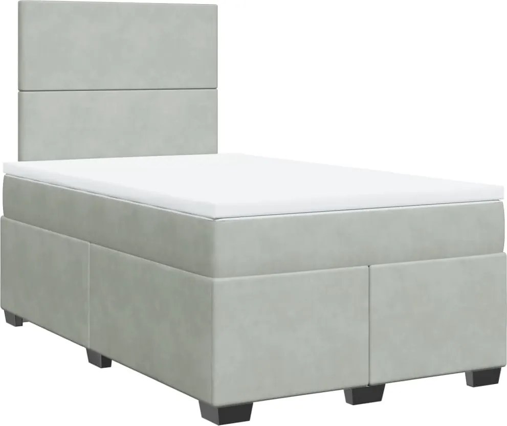 Box spring postel s matrací světle šedá 120 x 200 cm samet 3293176