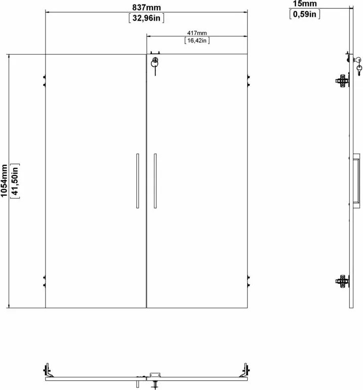 FN Dvířka se zámkem Office 339 dub sonoma