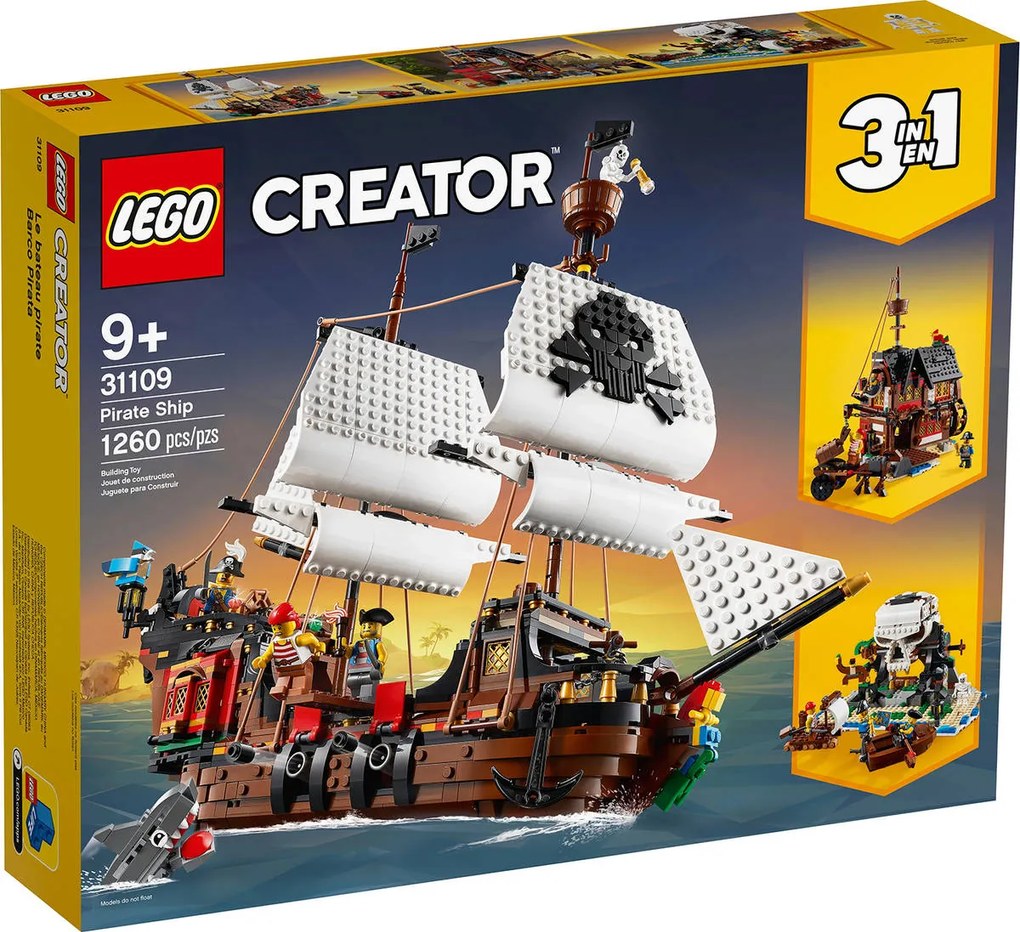 LEGO CREATOR Pirátská loď 3v1 31109 STAVEBNICE 2231109