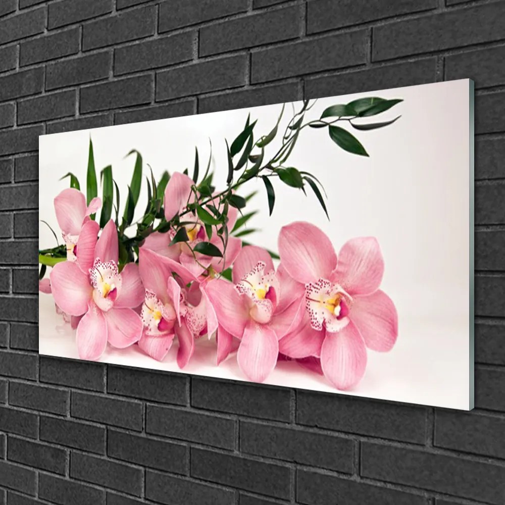 Obraz na skle Orchidej Květiny Lázně 100x50 cm