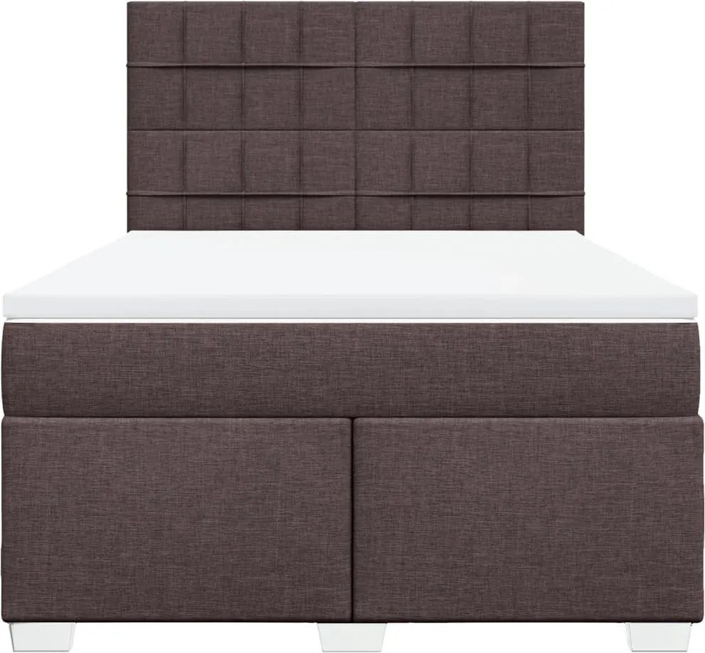 Box spring postel s matrací tmavě hnědá 140x200 cm textil 3292814