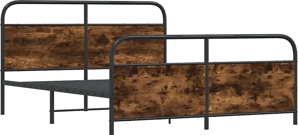 Kovový rám postele bez matrace kouřový dub 183 x 213 cm 3318640