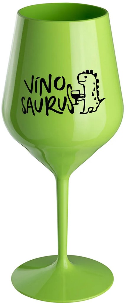 VÍNOSAURUS - zelená nerozbitná sklenice na víno 470 ml