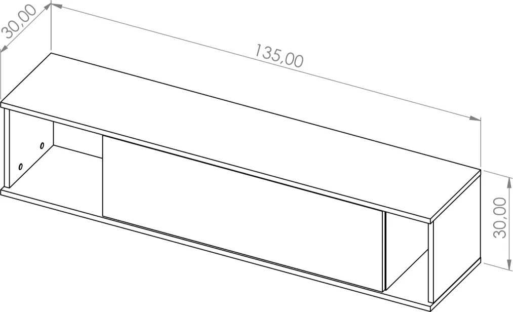 GAB Závěsná skříň QUER, Černá 135 cm