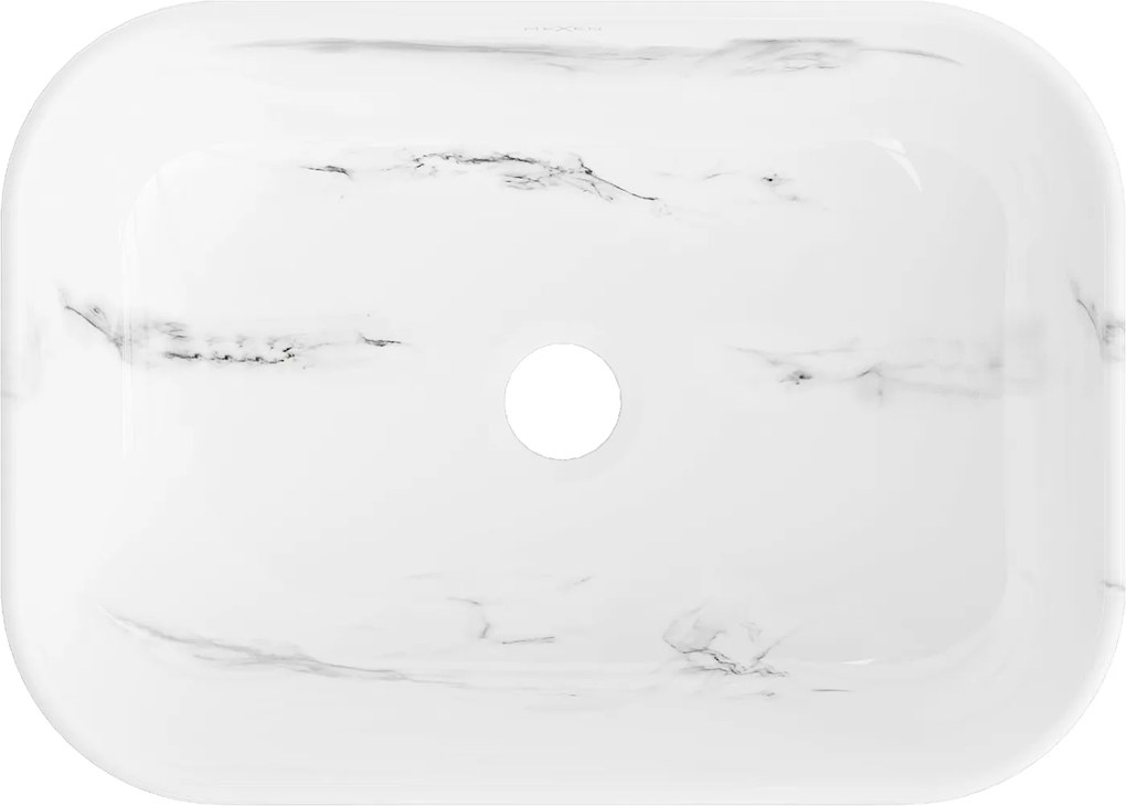 Mexen Rita, umyvadlo na desku 455x325x135 mm, bílá-imitace bílého kamene, 21084582
