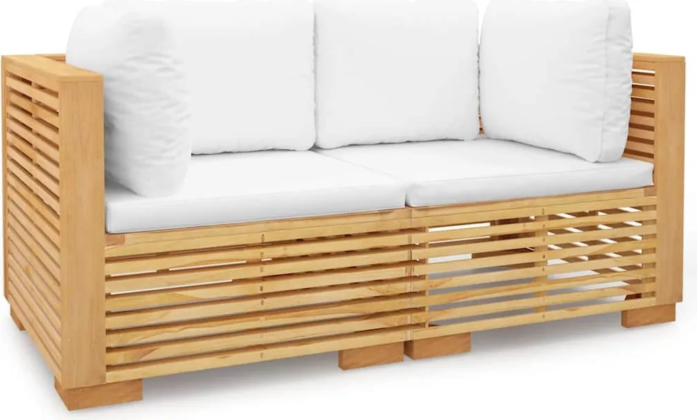 Zahradní rohové pohovky s poduškami 2 ks masivní teak 3100863