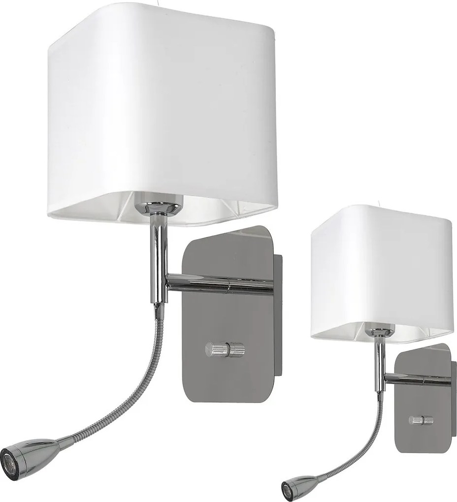 Nástěnné svítidlo Napoli, 1x bílé textilní stínítko + 1xLED 1w, ch