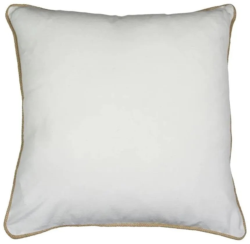 Bílý plátěný polštář s jutovým lemováním Jutei - 45*15*45 cm