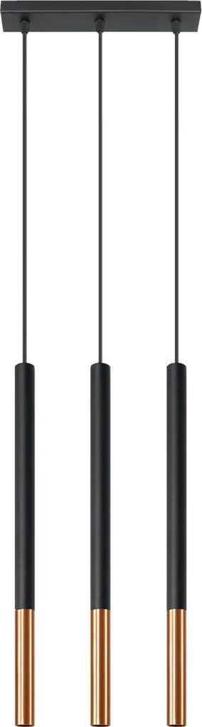 Sollux Lighting Závěsné svítidlo MOZAICA 3L černé/měděné