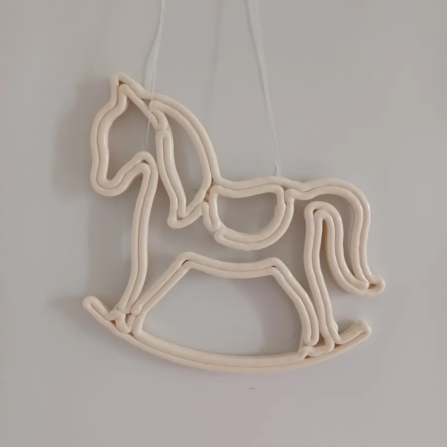 ECOprint vánoční ozdoba koníček 30 cm bílá, 3D tisk, plast, venkovní