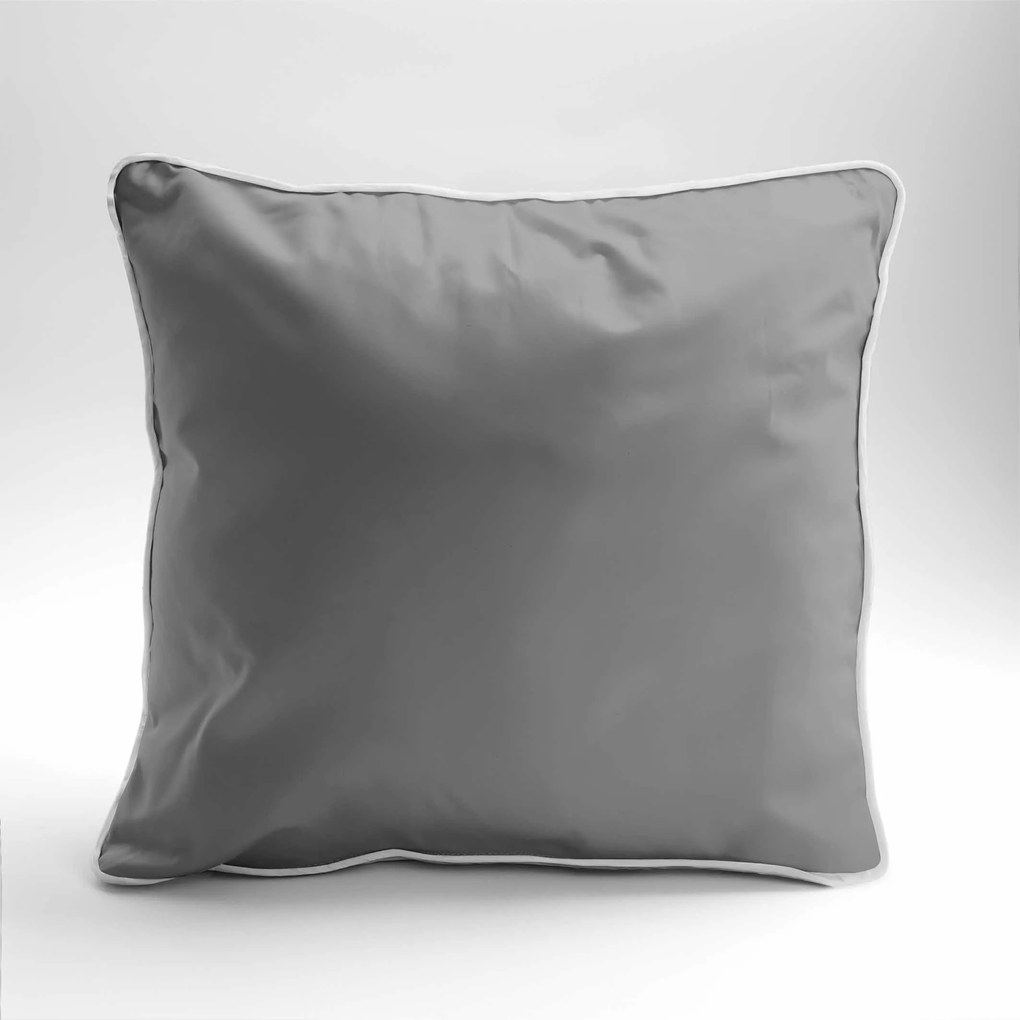 Detexpol Saténový povlak na polštář 40x40 šedý s lemováním Mako Satin 62