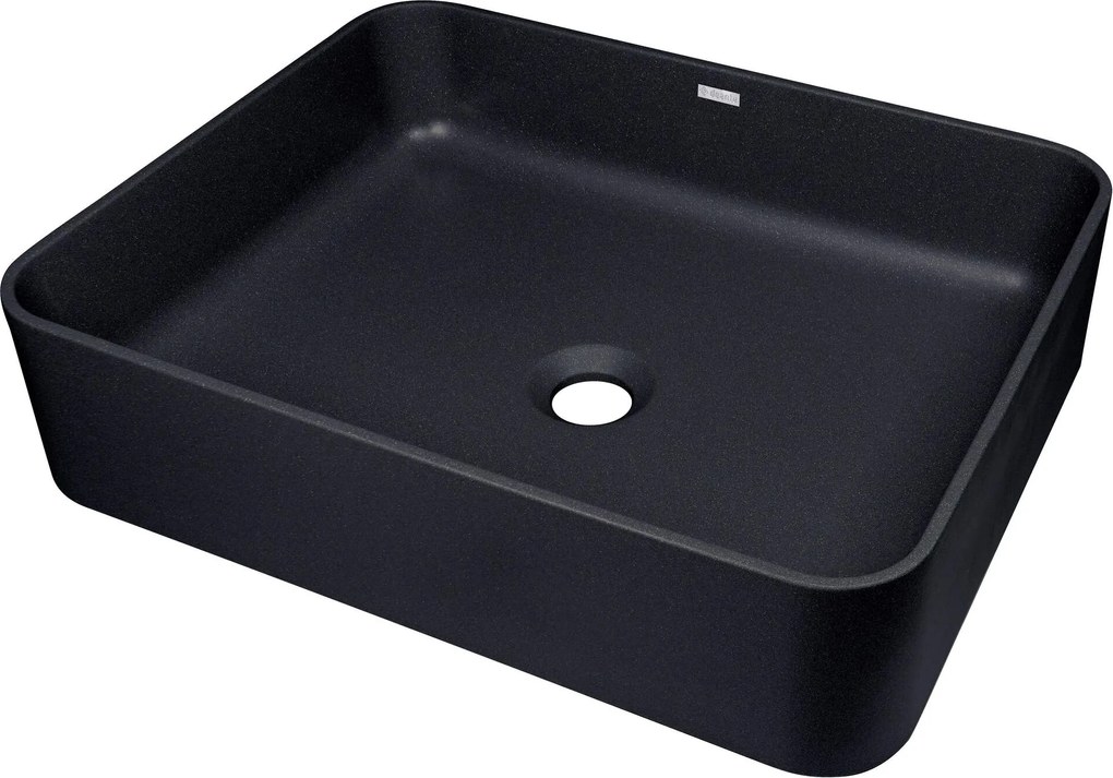 Deante Temisto, granitové umývadlo na dosku 500x400x120mm, čierna matná, DEA-CQT_NU5S