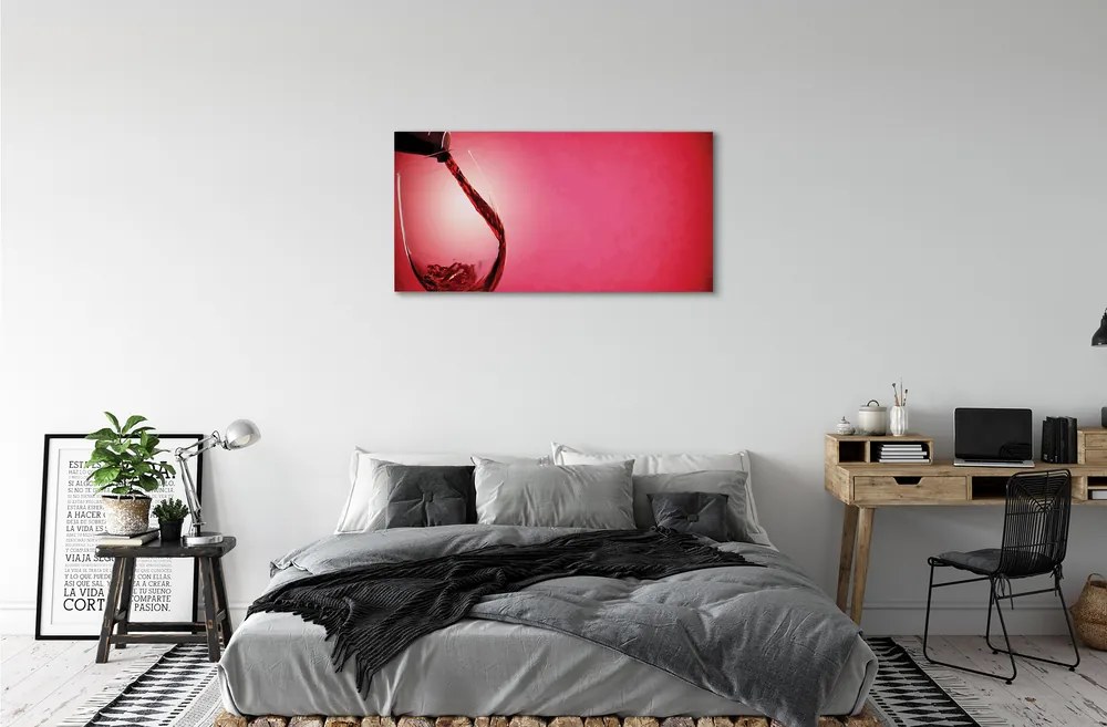 Obrazy na plátně Červené pozadí sklo na levé straně 120x60 cm
