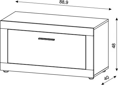 Botník Luna 90 cm dub Matera tmavý/šedý