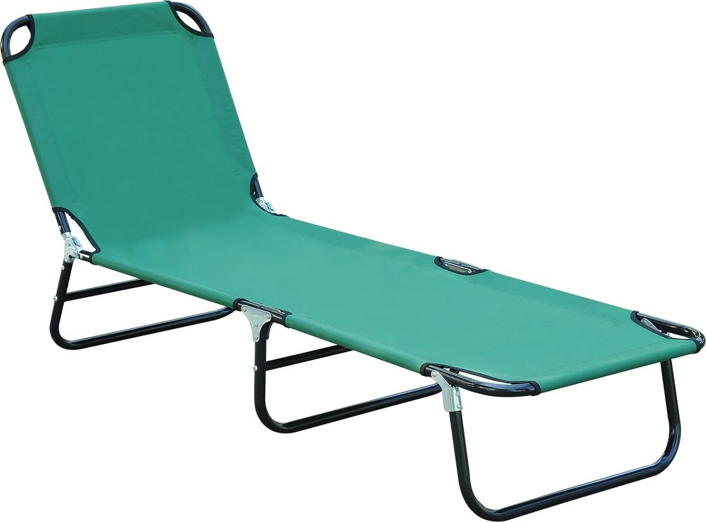 Outsunny Zahradní lehátko, skládací lehátko, polohovací sluneční lehátko z oxfordské tkaniny, venkovní lehátko na pláž, relaxaci, kempování, bazén, te