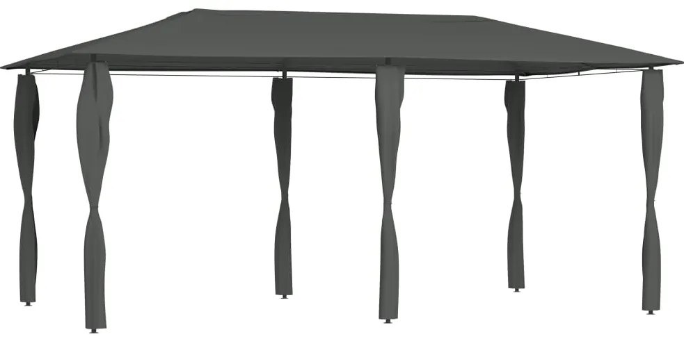 Altán s krytými sloupky 2,98 x 5,3 x 2,59m antracitový 160 g/m² 313619