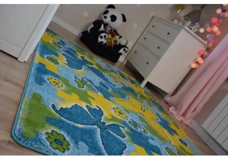 koberec KIDS MOTÝL modrý C429 velikost 180x270 cm | krásné koberce cz