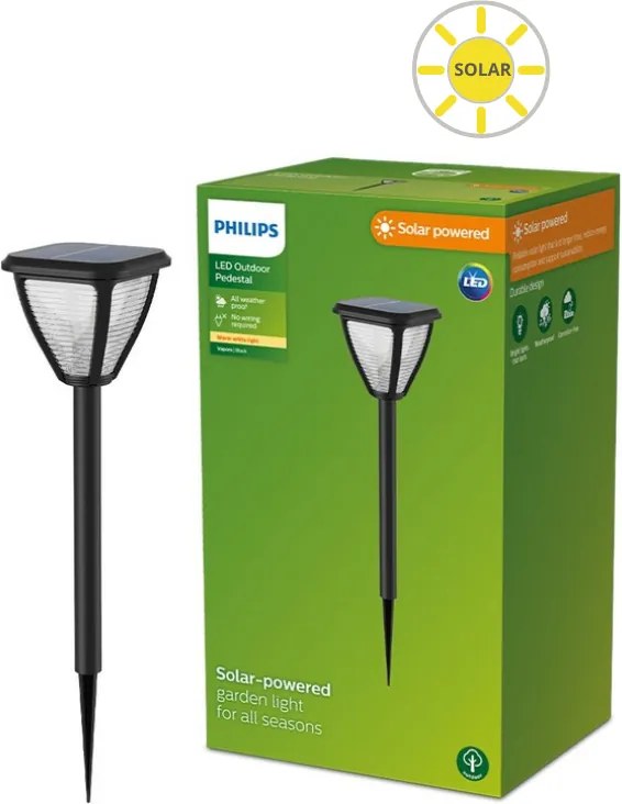 Philips 8720169265721 Outdoor solar Vapora solární zapichovací svítidlo/sloupek LED 1,5W/200lm 2700K IP44 černá