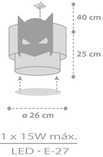 Dalber 61802 - Dětský lustr DARK HERO 1xE27/15W/230V