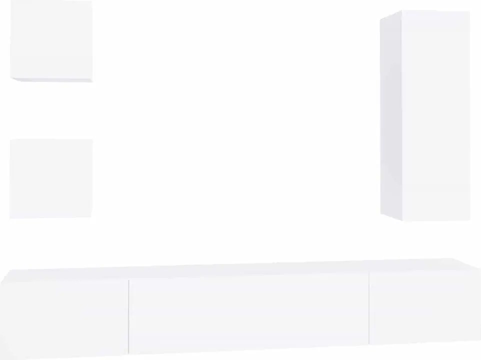 5dílný set TV skříněk bílý kompozitní dřevo 3114438