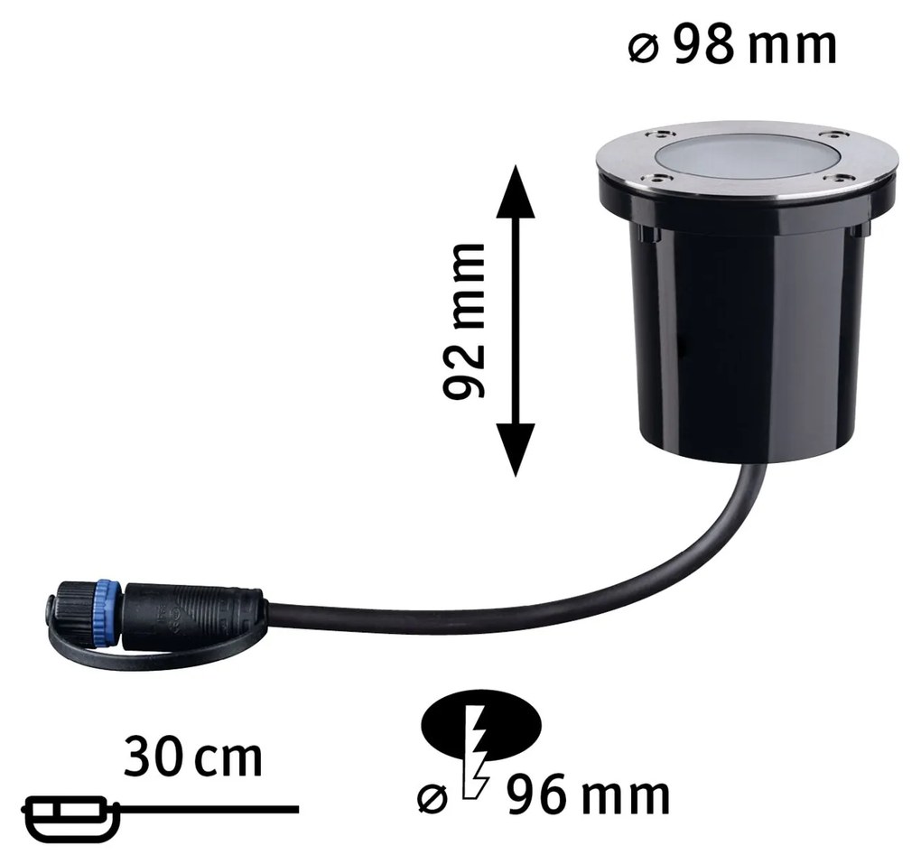 Paulmann 94588 Plug&Shine zápustné venkovní svítidlo 4,6W LED Tunable White, průměr 9,8cm, IP67, ZigBee