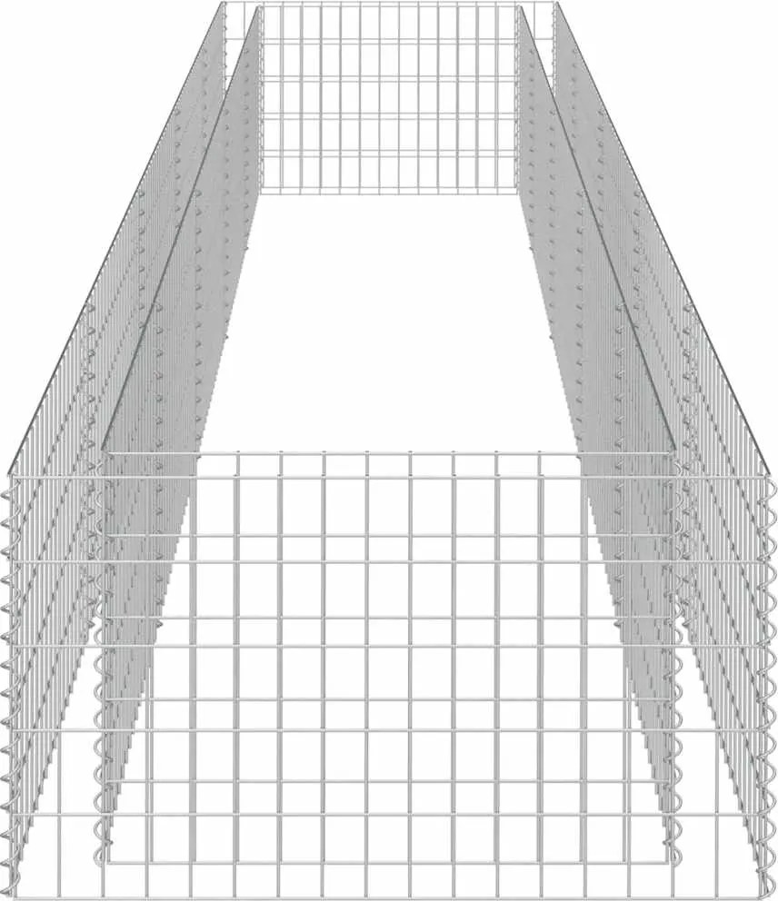 Gabionový vyvýšený záhon pozinkovaná ocel 450 x 90 x 50 cm 143553
