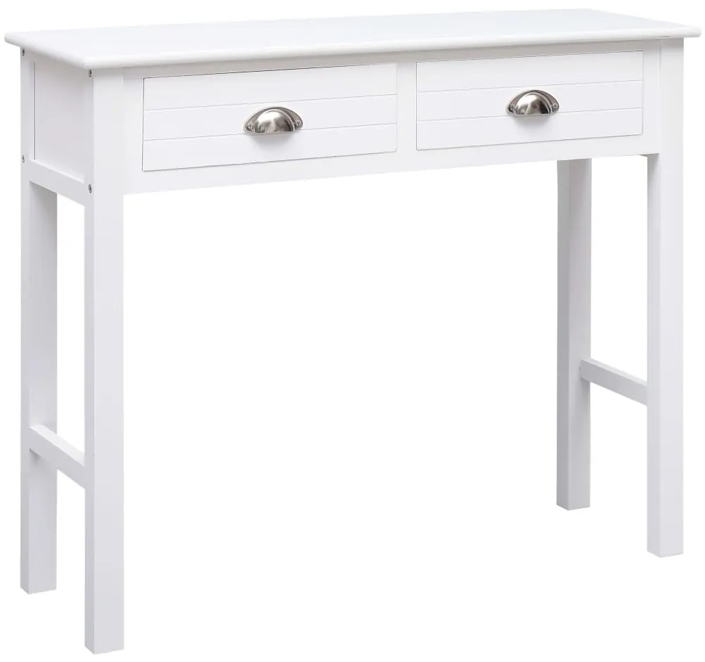 Konzolový stolek Hammond - 90 x 30 x 77 cm | bílý s laťkovým designem