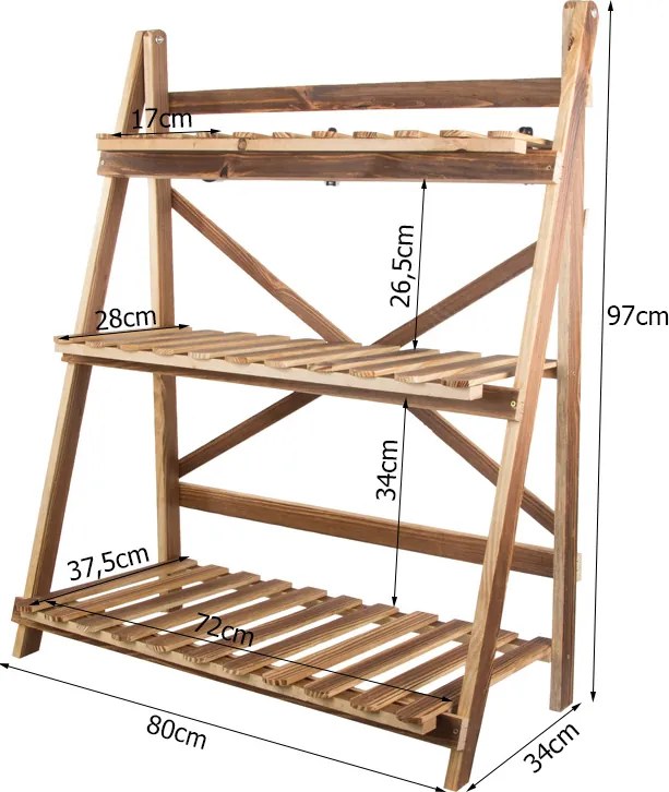 Verk Group Květináč vysoký stojící dřevěný záhon 3patrová knihovna
