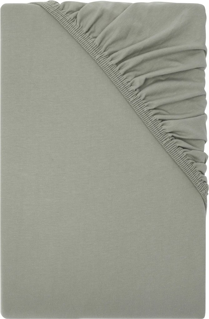 Livarno® Žerzejové napínací prostěradlo, 90-100 x 200 cm (zelená/šedá)