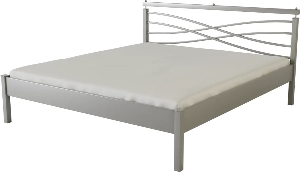Nábytek ATIKA s.r.o. Kovová postel ANGELETA 180, snížené hlavové čelo Barevne provedení: bílá, Rozměr: 180 x 200 cm