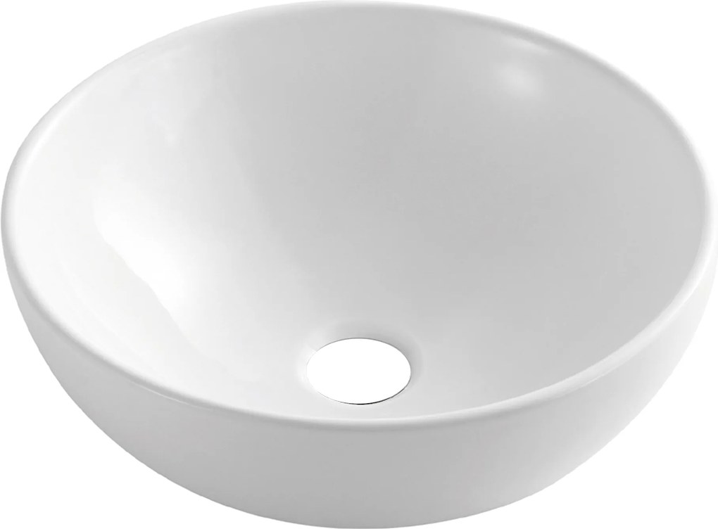 Invena Dokos, keramické umyvadlo na desku 395x395x135 mm, bílá lesklá, INV-CE-19-011-C