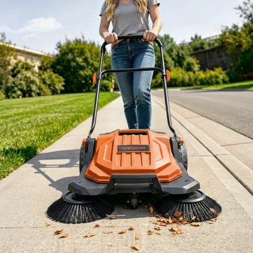 Ruční zametací stroj s ručním tlačením, Se záběrem 650 mm VEVOR