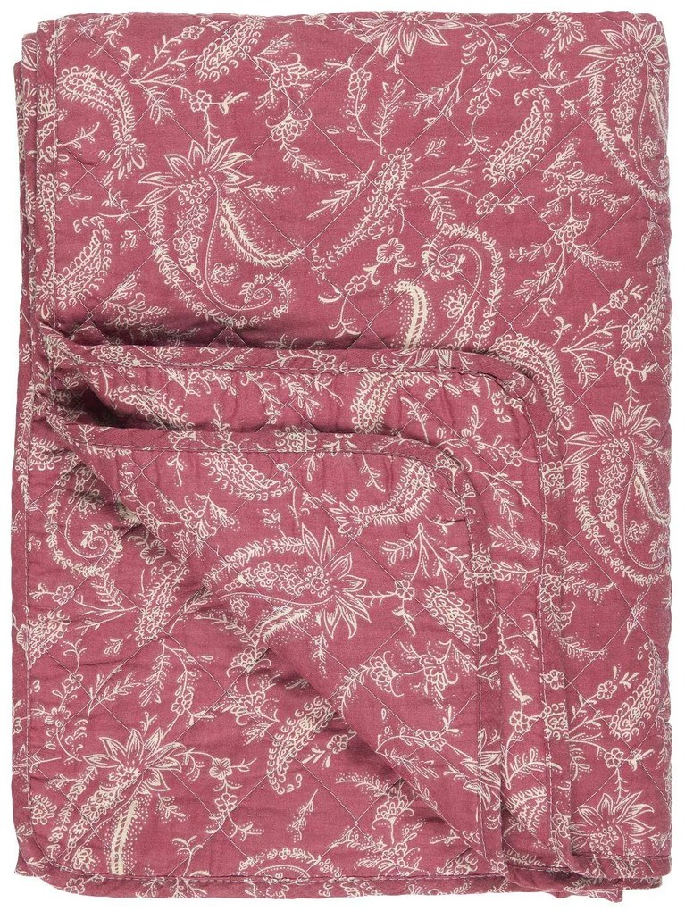 IB LAURSEN Prošívaný přehoz Pink Paisley 130x180, růžová barva, textil