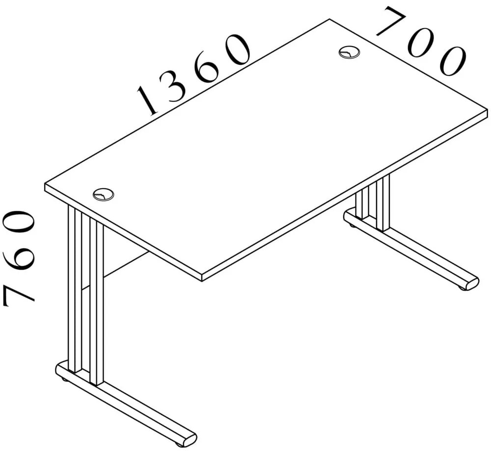 Stůl Visio LUX 136 x 70 cm, dub
