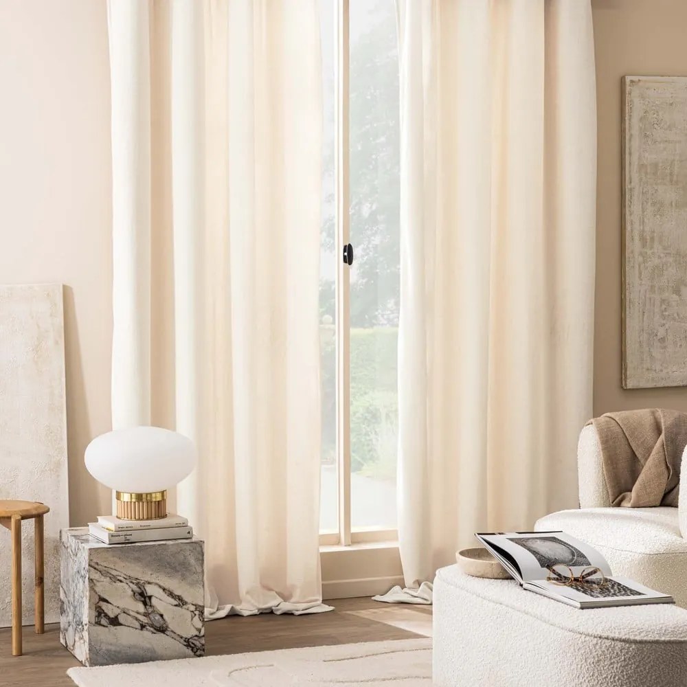 Krémový závěs z materiálu bouclé 140x260 cm Winona – douceur d'intérieur