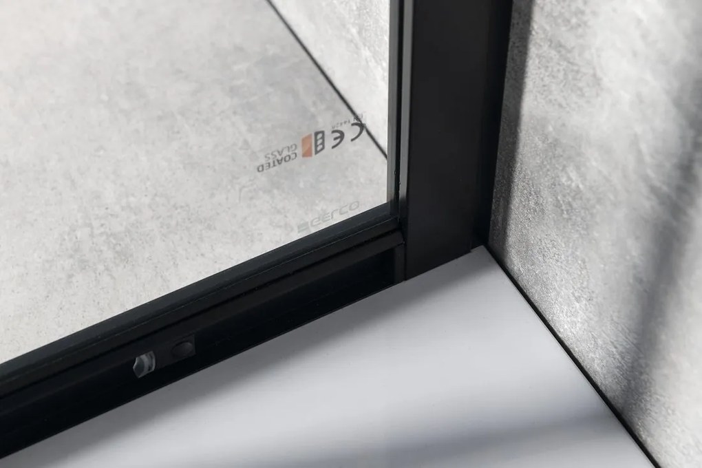 Gelco Gelco, SIGMA SIMPLY BLACK čtvrtkruhová sprchová zástěna 1000x800mm, R550, čiré sklo, GS1080B