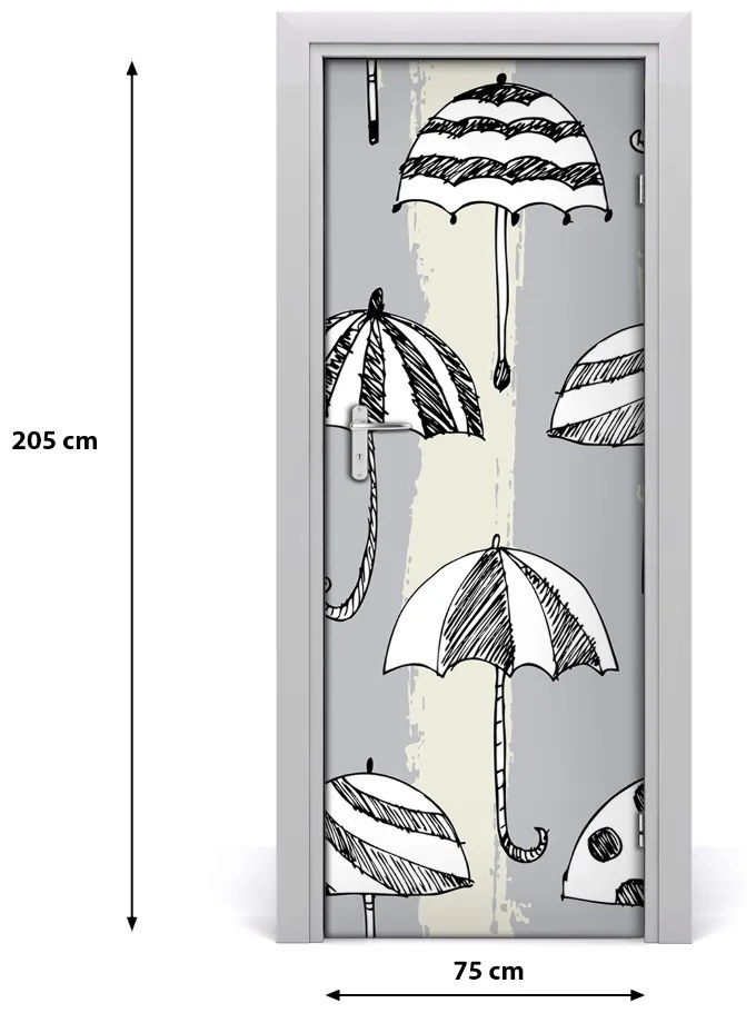 Samolepící fototapeta na dveře Deštníky 75x205 cm