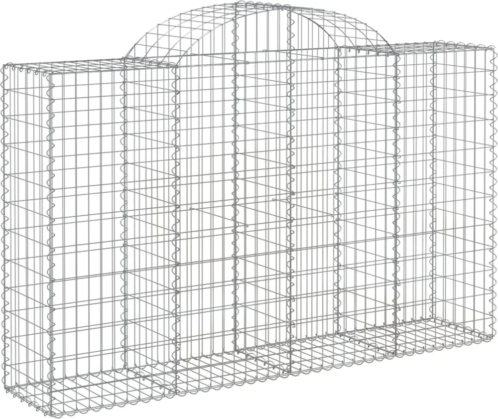 Klenuté gabionové koše 10ks 200x50x120/140cm pozinkované železo 3146349