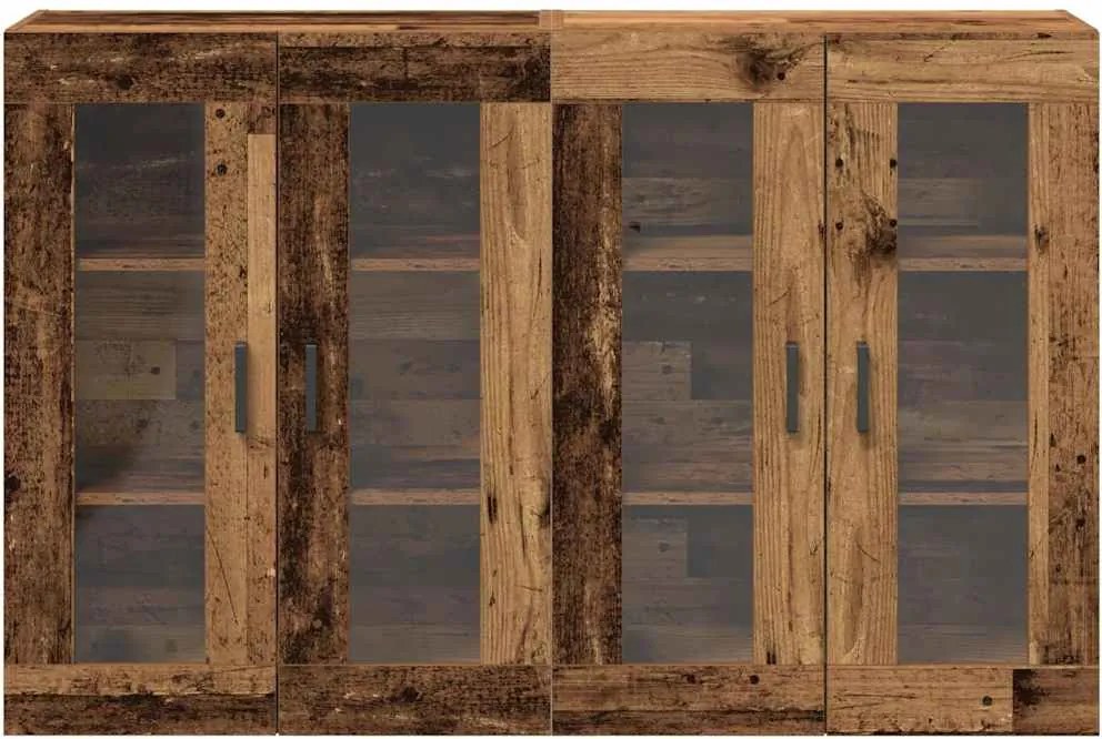 Nástěnné skříně 2 ks Staré dřevo 69,5 x 34 x 90 cm 3334314