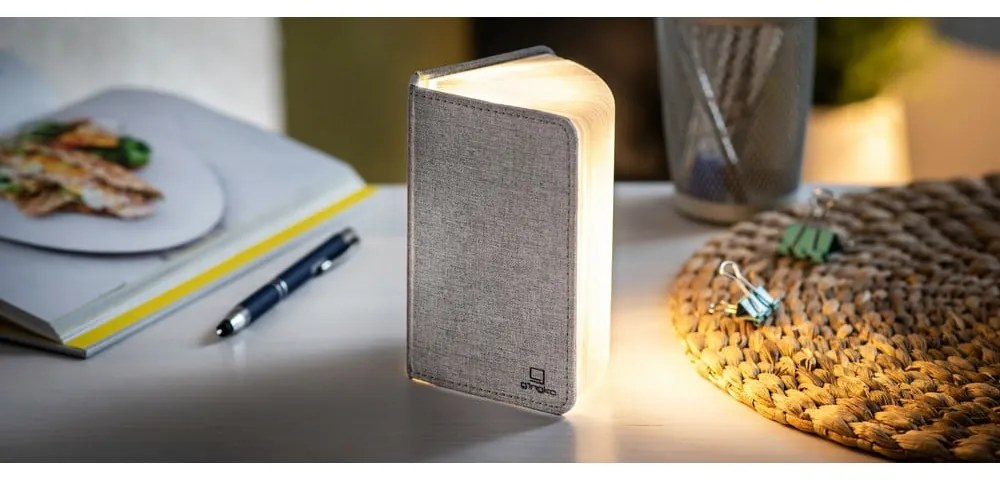Šedá světelná dekorace na USB Booklight – Gingko
