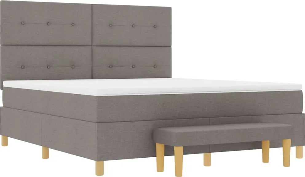 Postel s boxspringem s čelo Taupe 200 x 180 cm textil 3344321