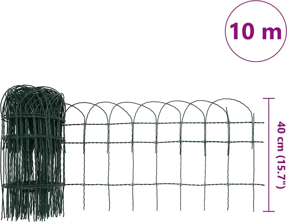 Zahradní plot práškované železo 10 x 0,4 m 141071